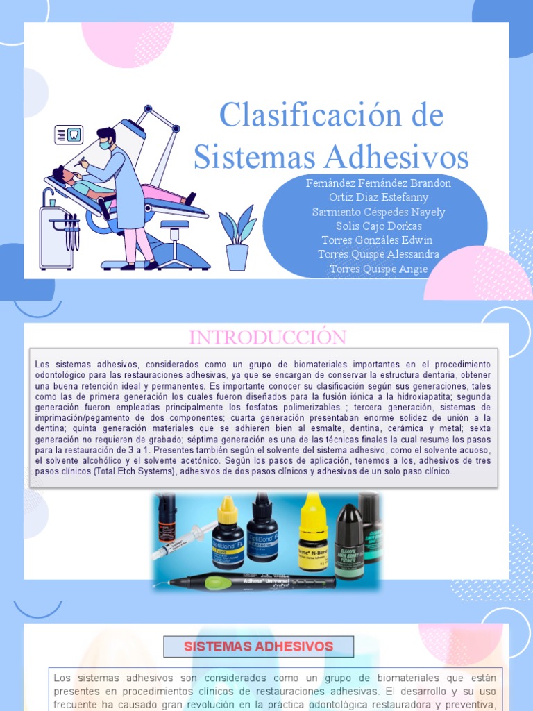 Clasificación de Sistemas Adhesivos. ........... | PDF