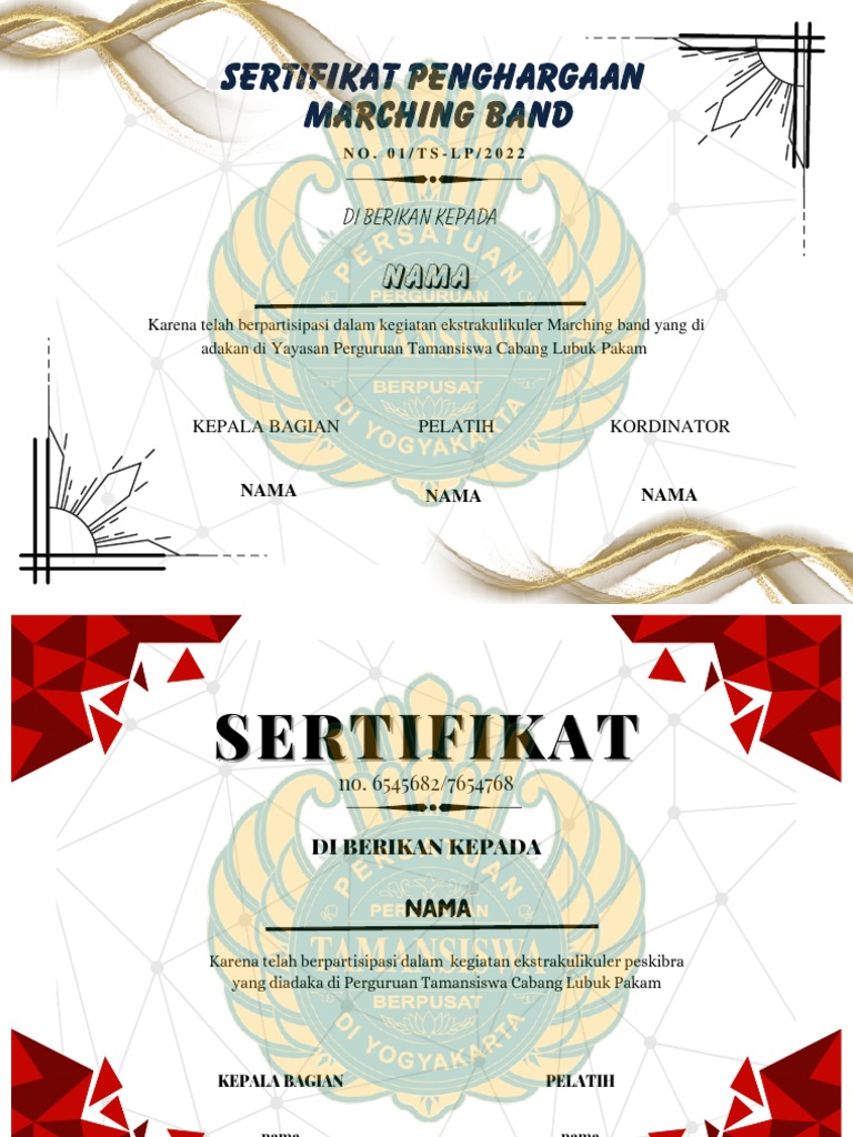 Sertifikat Penghargaan Ekstrakurikuler | PDF