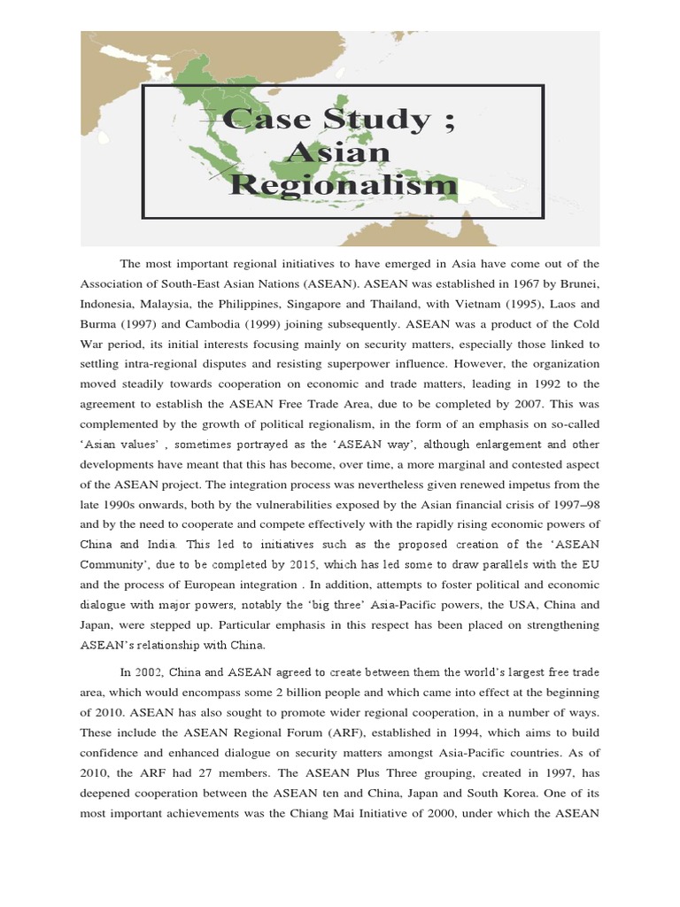 GEC5 Case Study - Asian Regionalism | PDF | Regional Integration | Economies