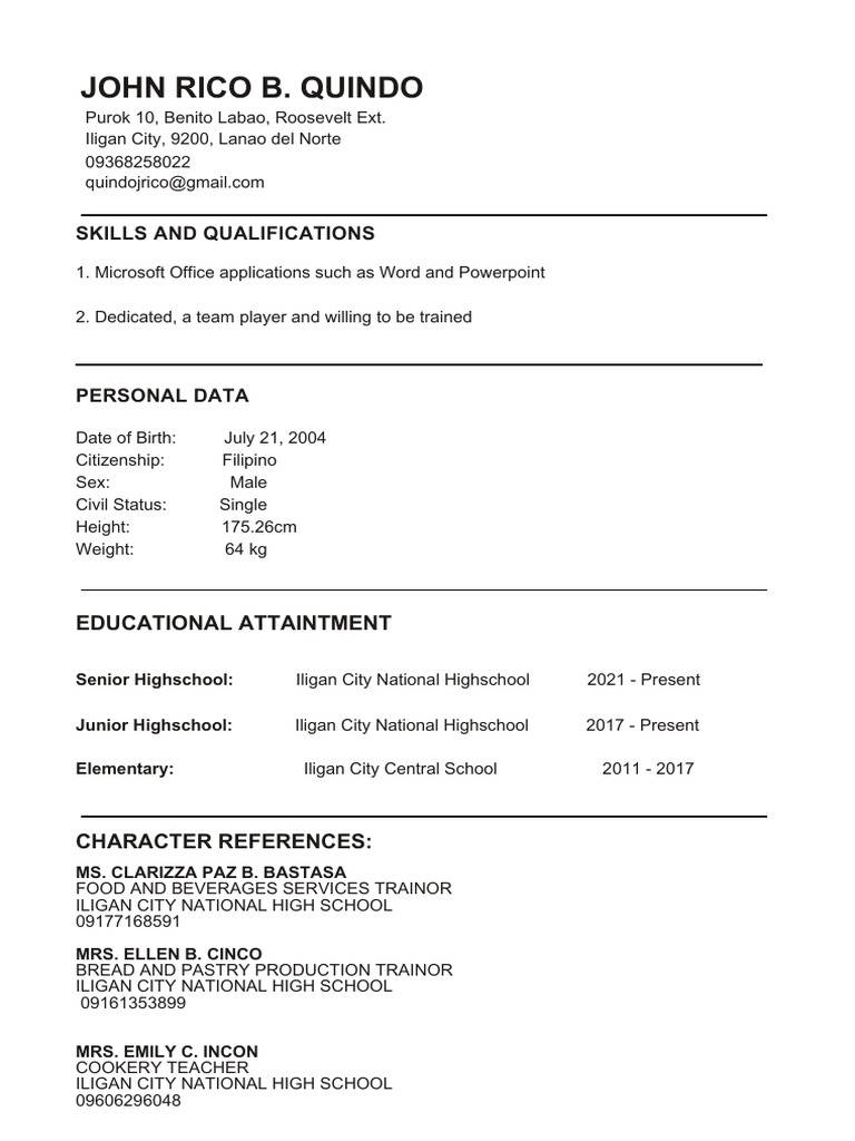 Final Resume and Application Letter | PDF | Wellness