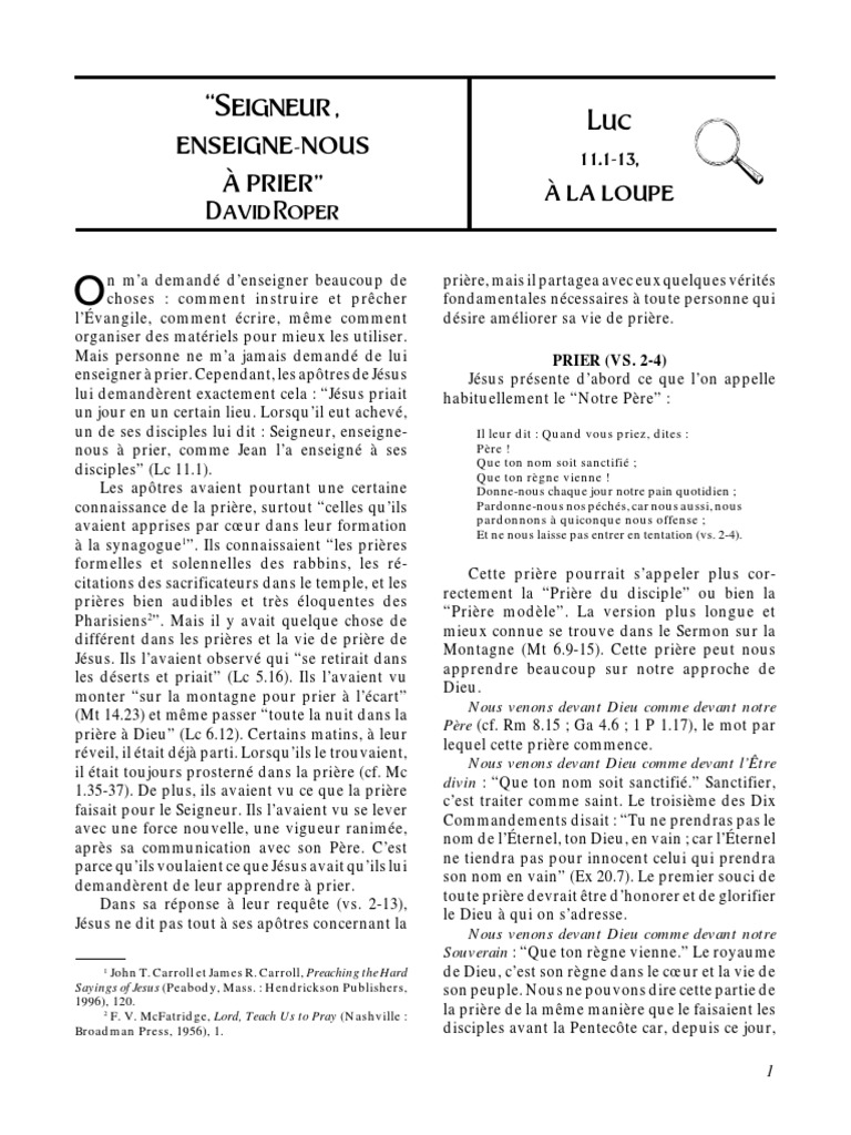 Seigneur Enseigne-Nous À Prier - David Roper | PDF | Prière | Jésus