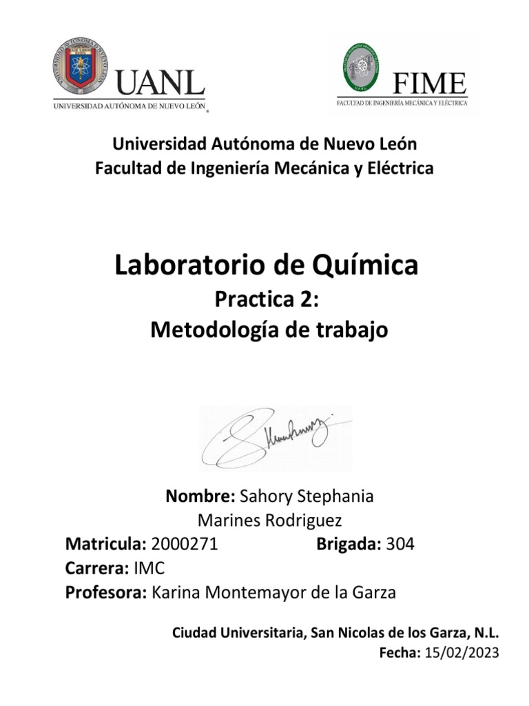 Practica 2 Lab Quimica 1 | PDF
