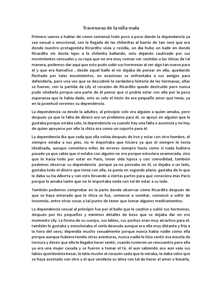 Travesuras de La Niña Mala | PDF | Amor