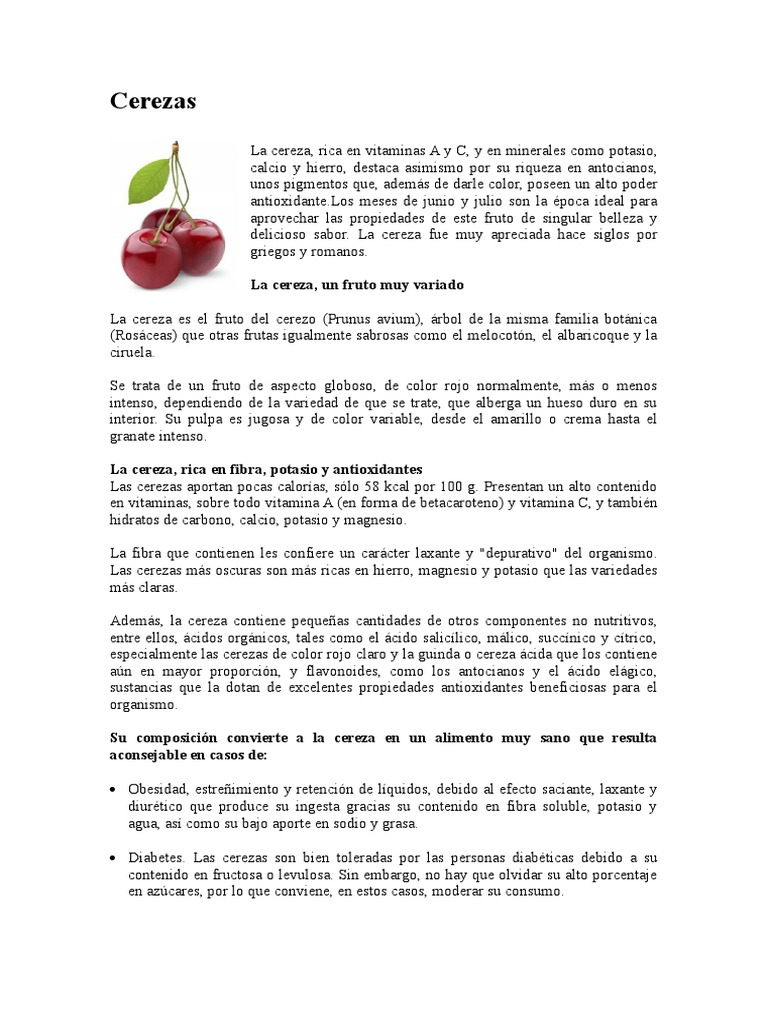 Cerezas | PDF | Cereza | Gota