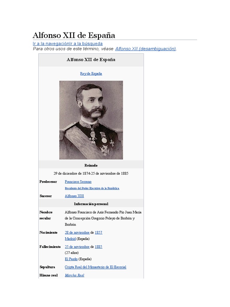 Alfonso XII de España | PDF | España