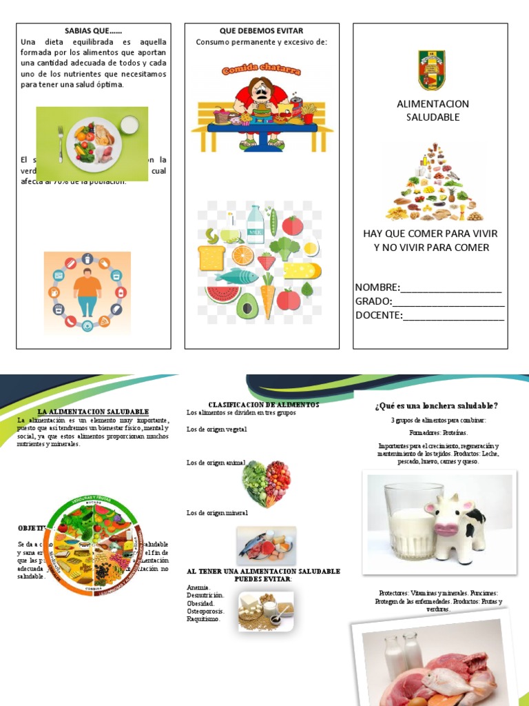 triptico alimentacion saludable | PDF