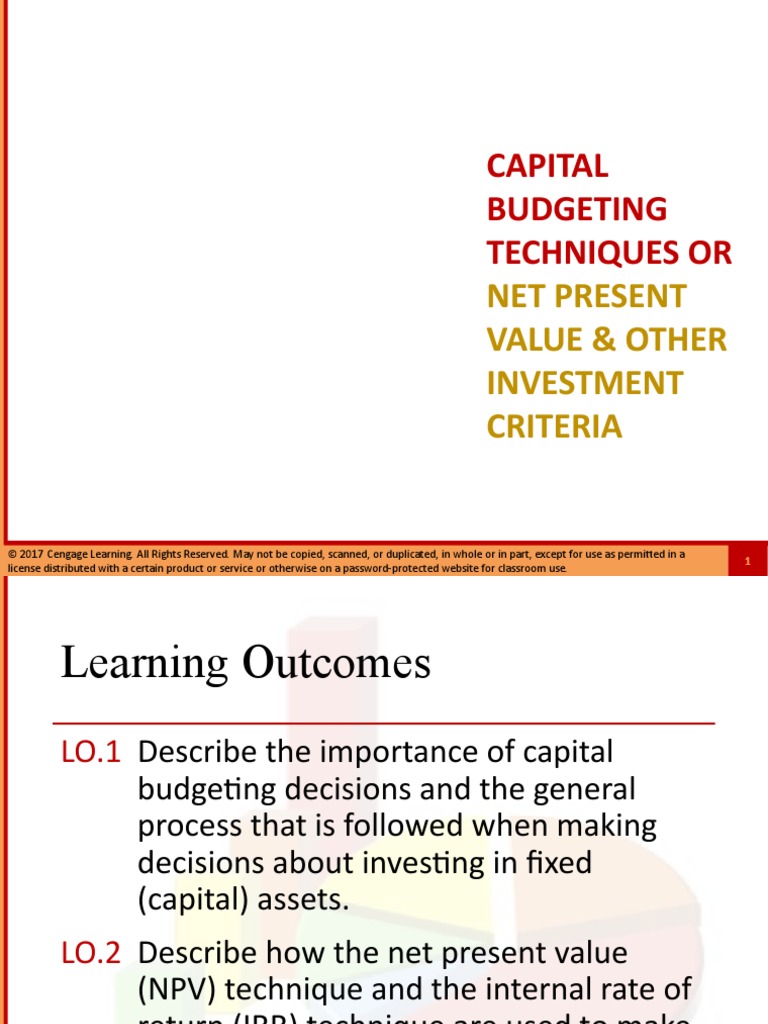 Capital Budgeting Techniques Slides | PDF | Net Present Value | Internal Rate Of Return