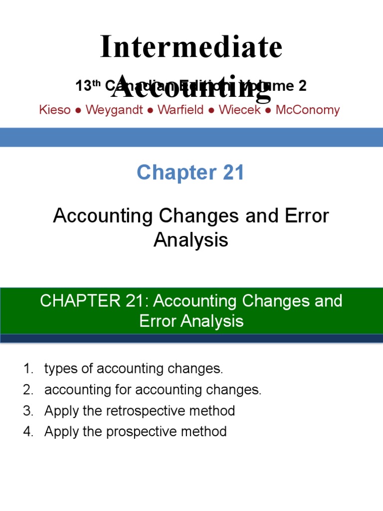 Chapter 21 Accounting Changes | PDF | Accounting | Income Statement