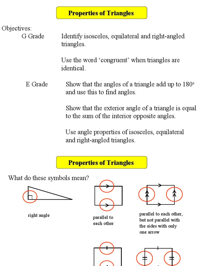 Triangle Properties and Angle Rules | PDF | Triangle | Euclidean Geometry