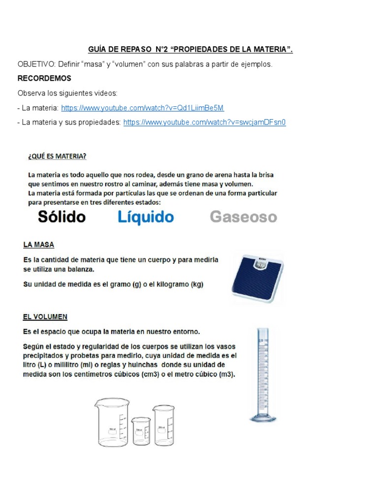 La Materia, Guia de Repaso #2 | PDF