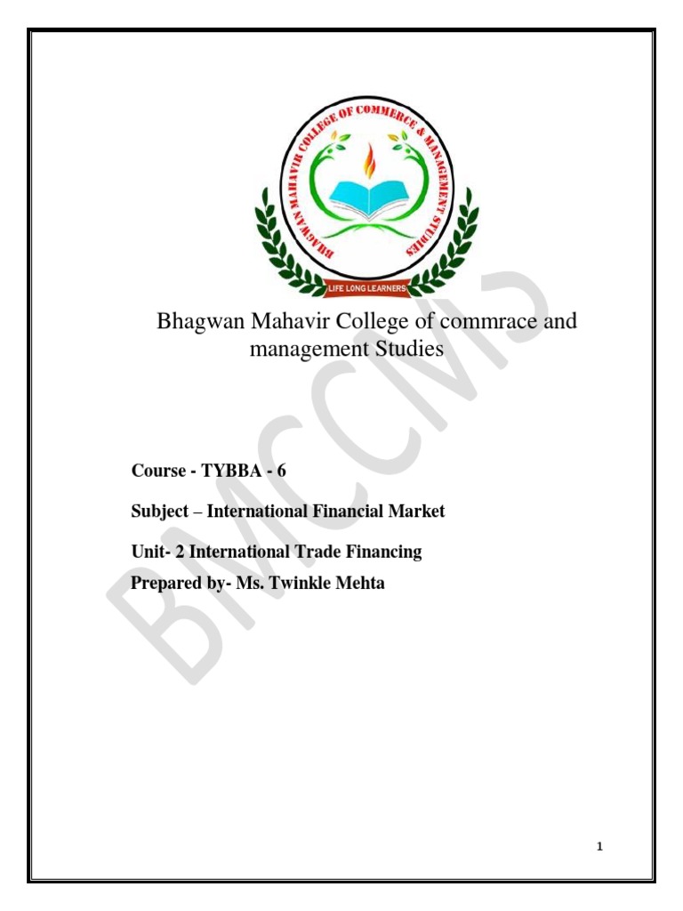 Ifm Unit 2 Bba | PDF | Factoring (Finance) | Bill Of Lading
