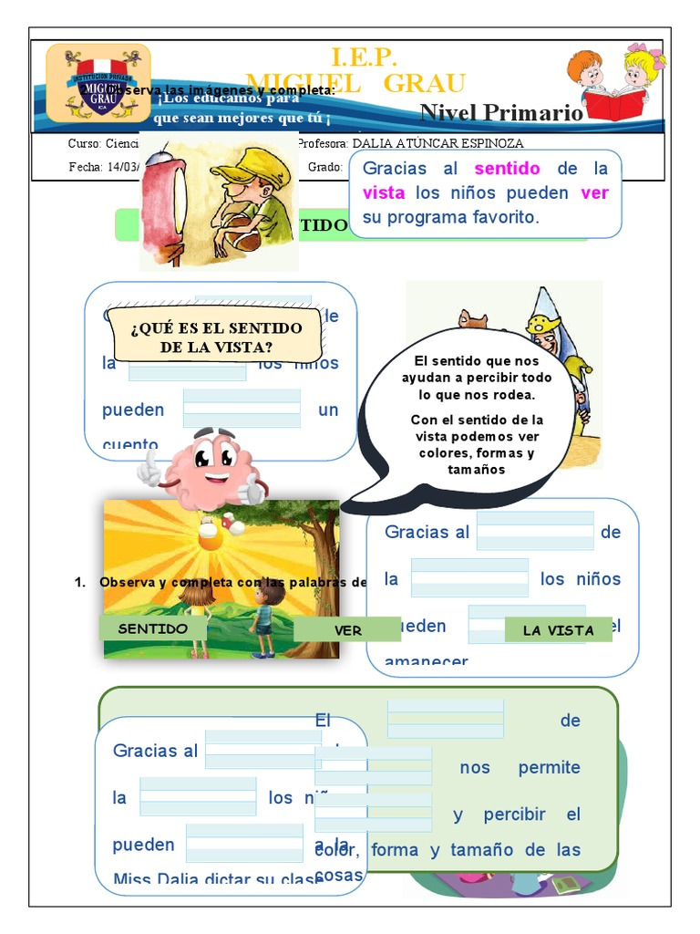 El Sentido de la Vista en Niños | PDF