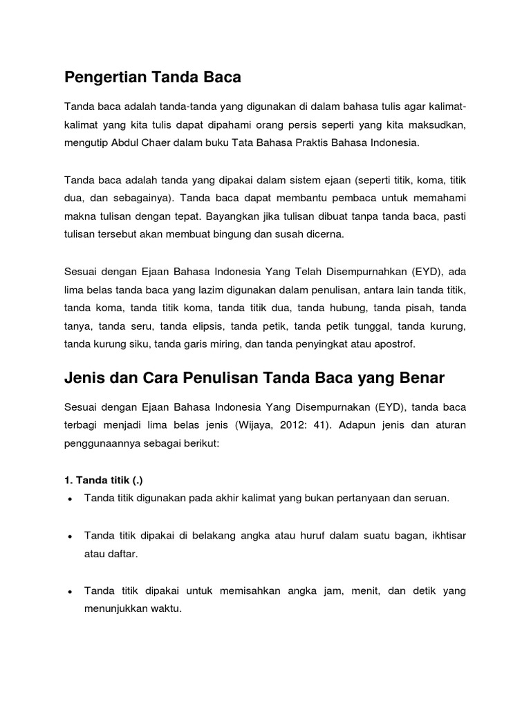 Pengertian Tanda Baca | PDF