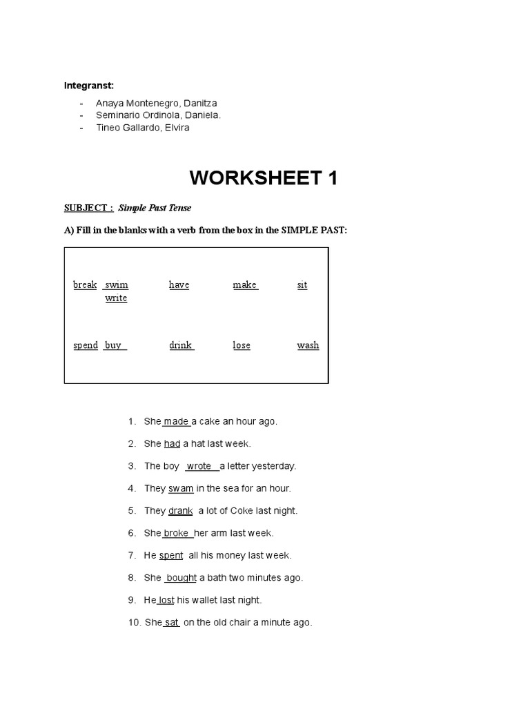 Worksheet 1 | PDF
