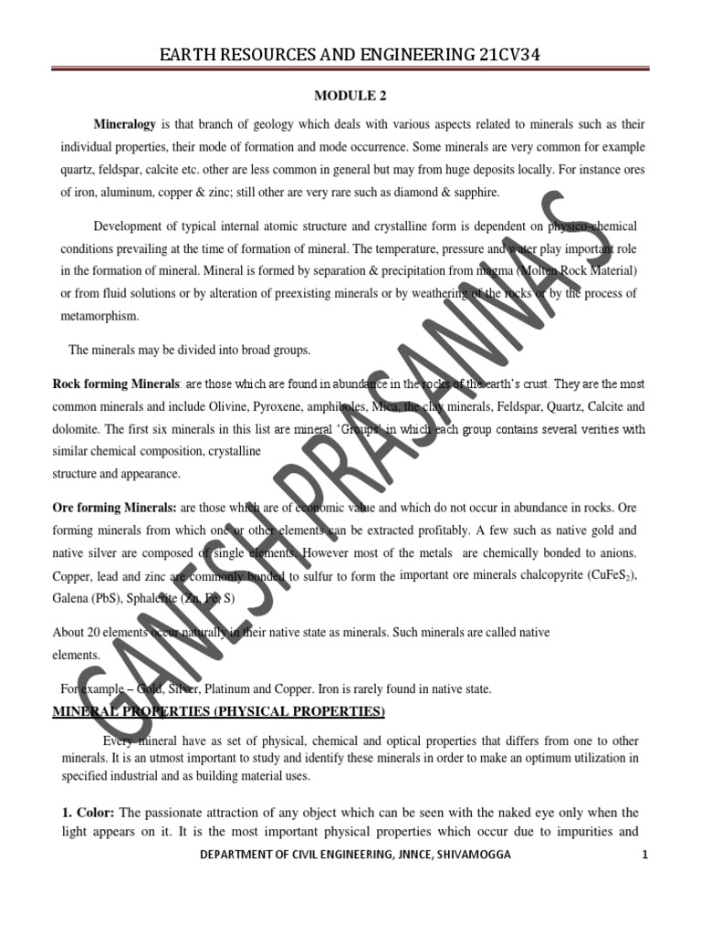 Earth Resources Engineering | PDF | Aquifer | Minerals