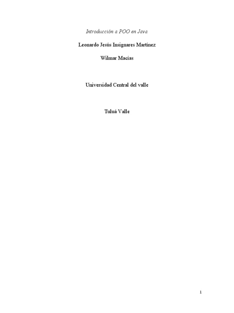 POO en Java: Paradigmas y Clases | PDF | Objeto (informática ...