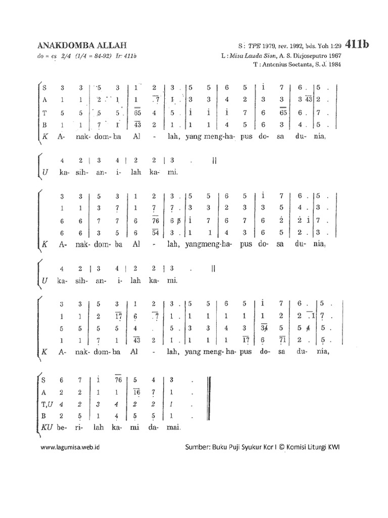 ANAK DOMBA ALLAH (Lauda Sion) PS 411b | PDF