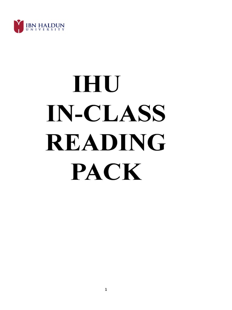 IHU IN-CLASS READING Inter | PDF | Social Entrepreneurship | Entrepreneurship