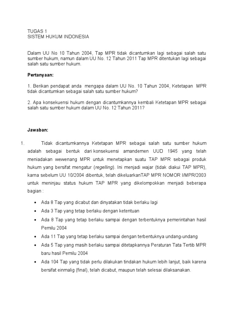 Ketetapan MPR dalam Sistem Hukum Indonesia | PDF | Hukum