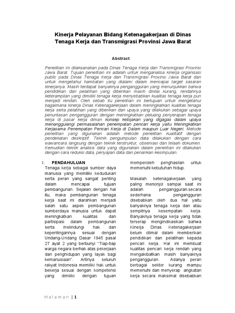 03 - Policy Brief - Kinerja Pelayanan Di Dinas Tenaga Kerja Dan ... 03 - Policy Brief - Kinerja Pelayanan Di Dinas Tenaga Kerja Dan ...
