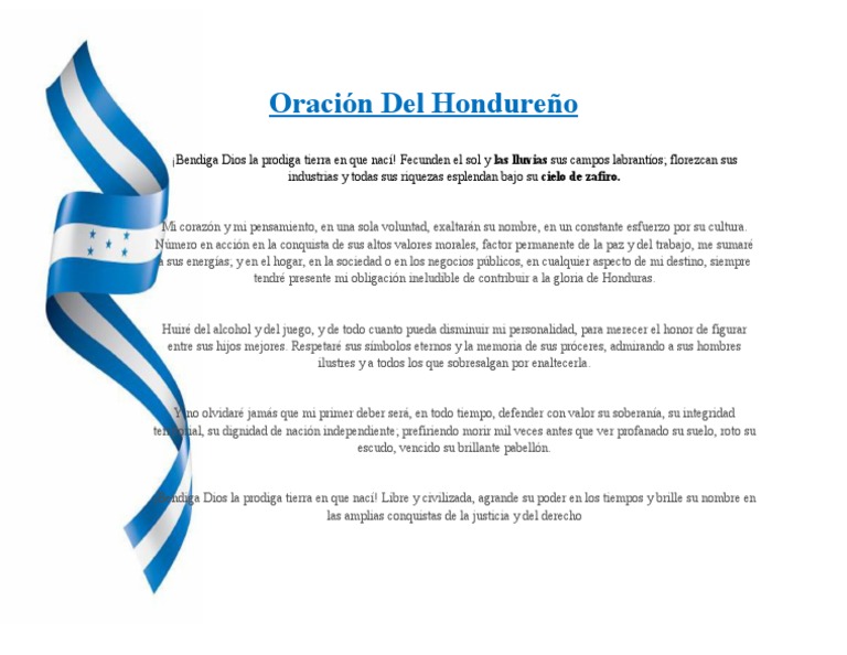 Oración Del Hondureño | PDF Oración Del Hondureño | PDF