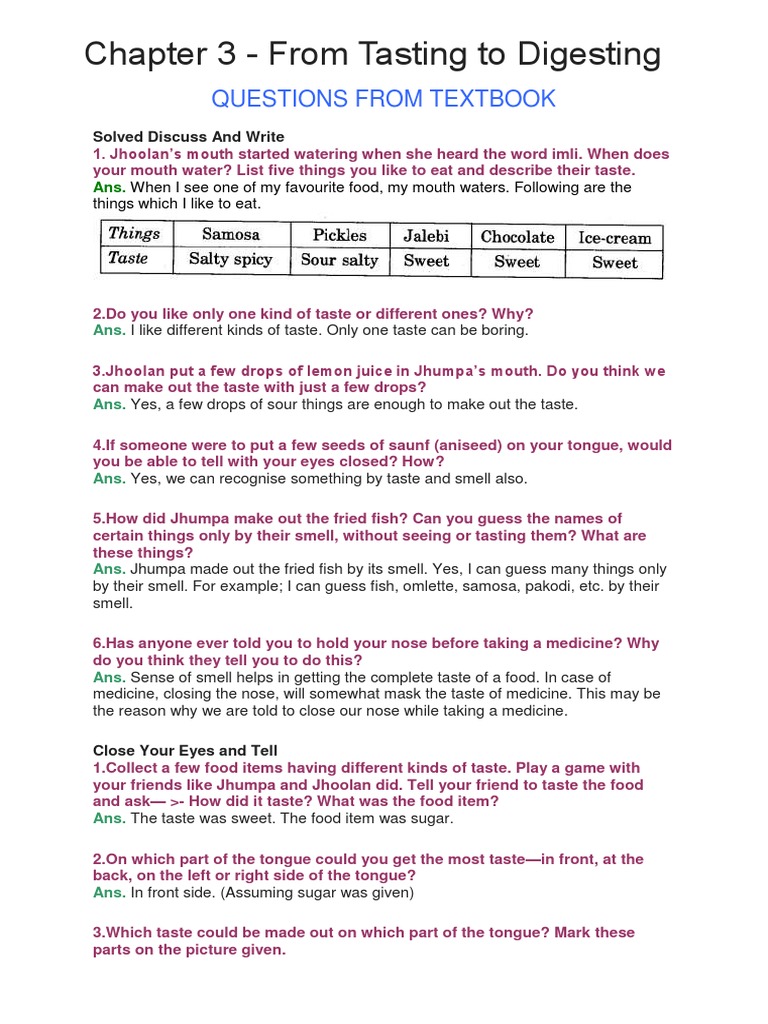 Chapter 3 | PDF | Taste | Digestion