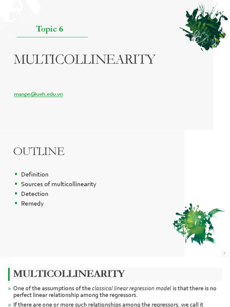 Lecture 6 Multicollinearity | PDF | Multicollinearity | Ordinary Least Squares