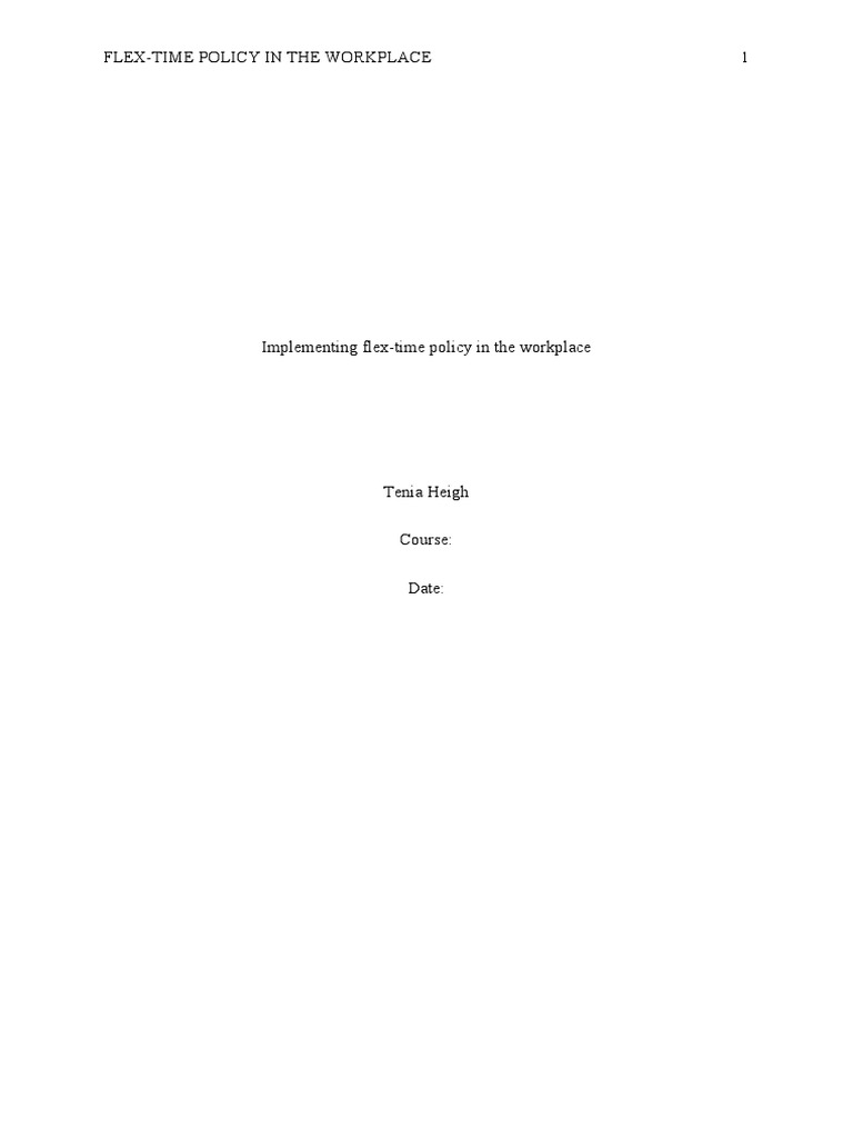 Implementing Flex-Time Policy in The Workplace | PDF | Labor | Business