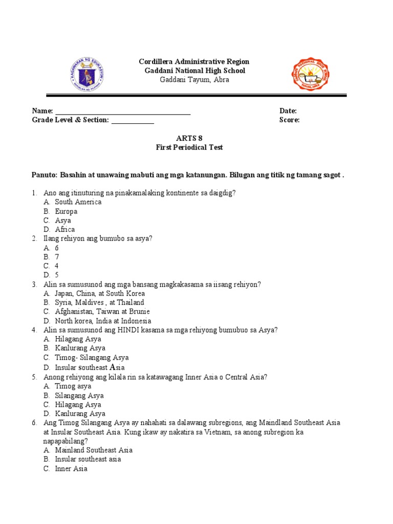 Ap 7 Summative 1ST Quarter | PDF