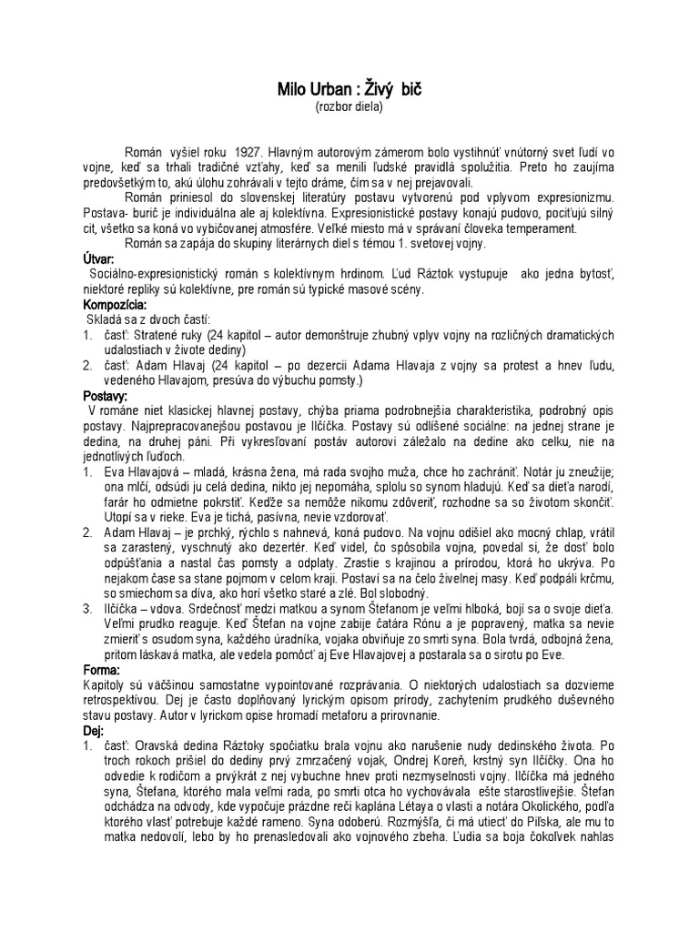 Milo Urban: Živý Bič | PDF