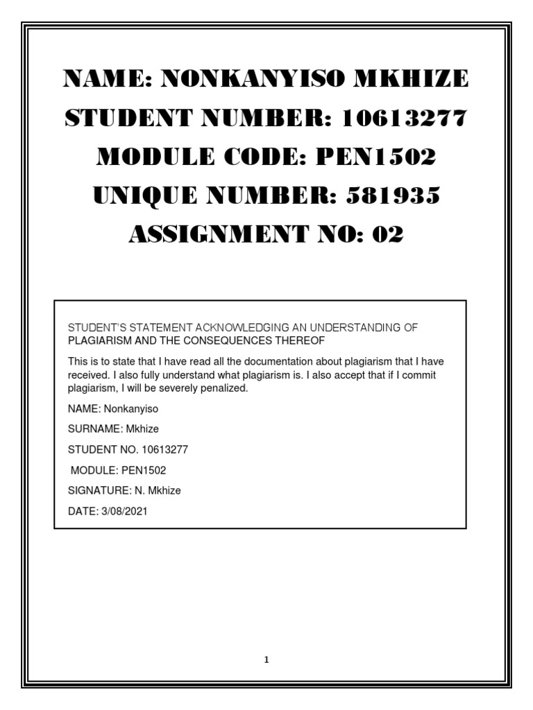 Pen1501 Assignment 02 | PDF | Prison | Crime & Violence