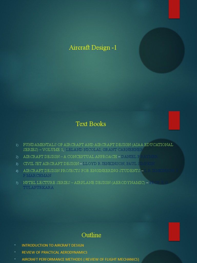 Lecture 1 Introduction To Aircraft Design 1 Pdf Aircraft Flight