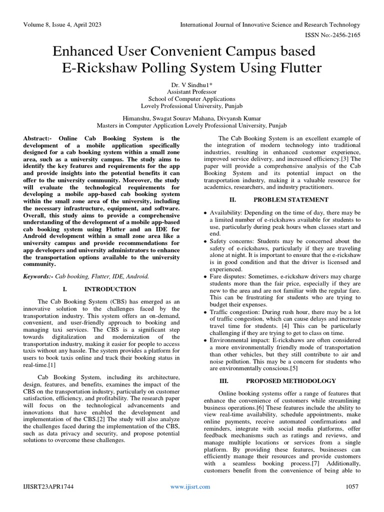 Enhanced User Convenient Campus Based E-Rickshaw Polling System Using ... Enhanced User Convenient Campus Based E-Rickshaw Polling System Using ...