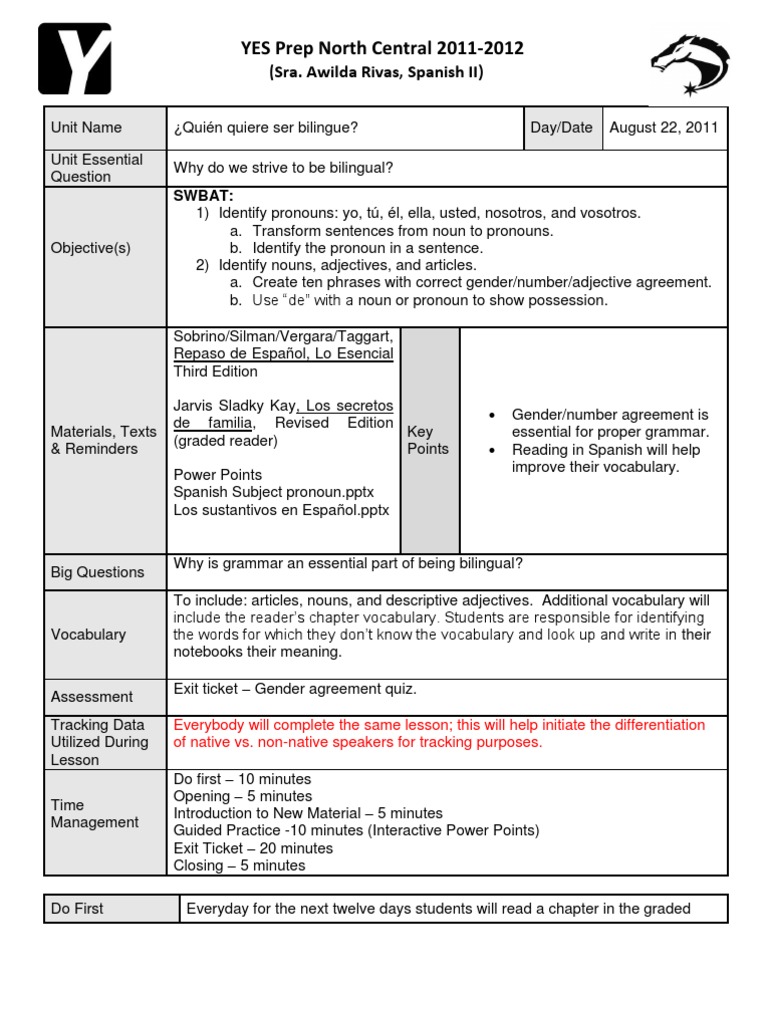 Building Bilingualism through Grammar and Vocabulary: A Spanish Lesson ...