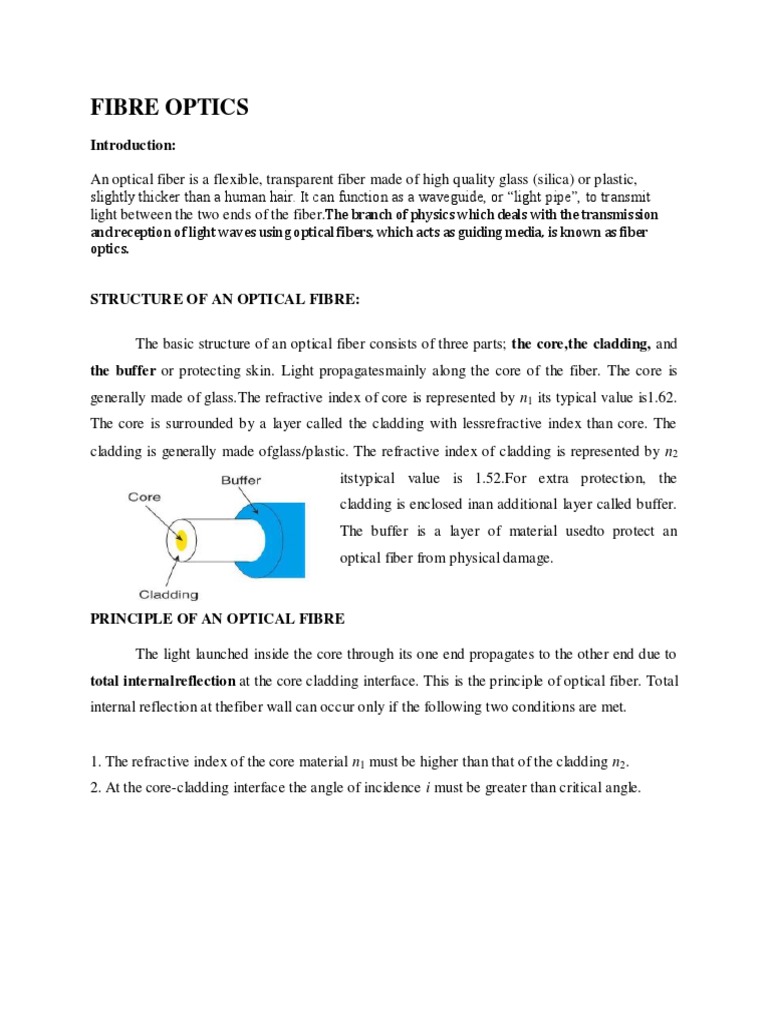 APPLIED PHYSICS Fiber Optics-Notes | PDF | Optical Fiber | Optics