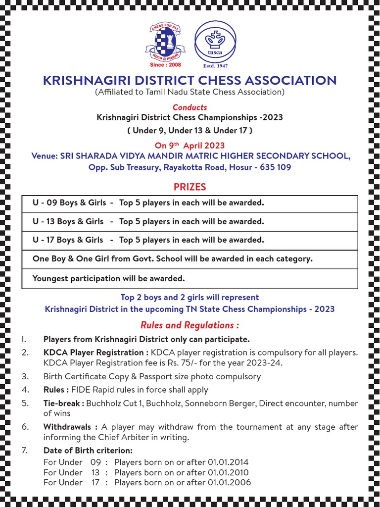 KDCA Chess April 2023 | PDF | Traditional Games | Abstract Strategy Games