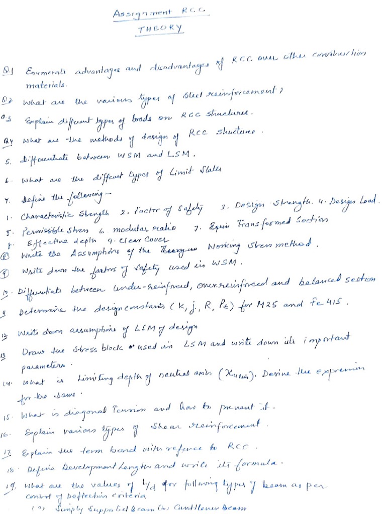 RCC Theory Assignment | PDF