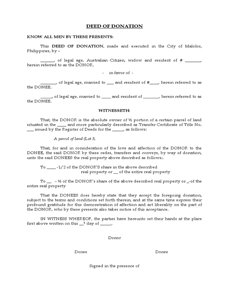 Deed of Donation | PDF