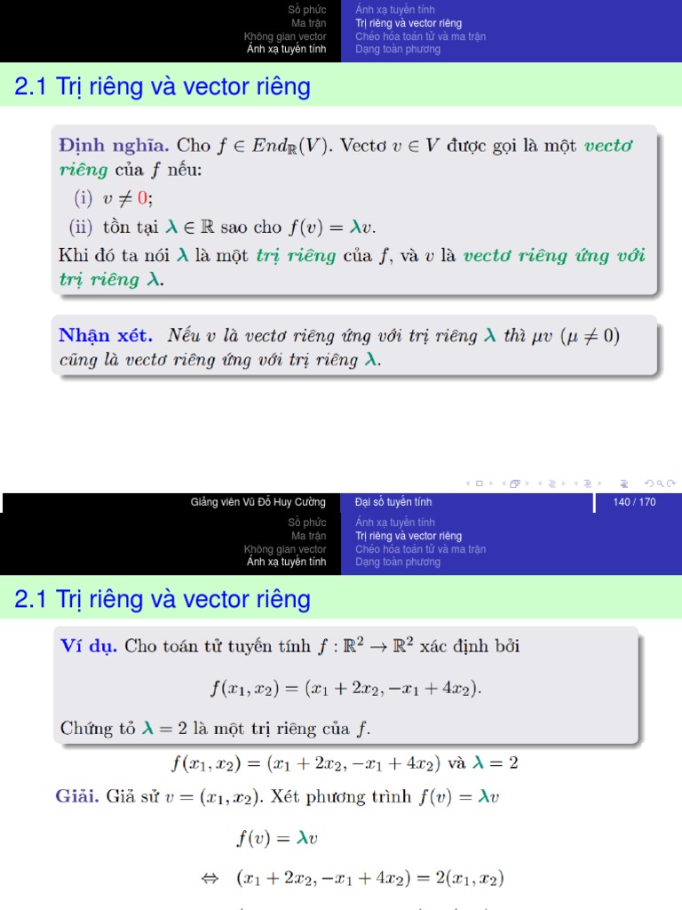 2.1 Trị riêng và vector riêng | PDF