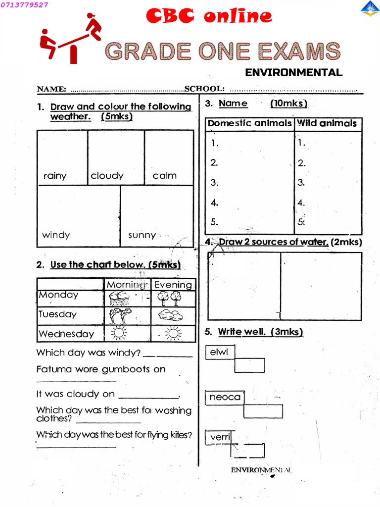 ENVIRONMENTAL ACTIVITIES GRADE ONE | PDF