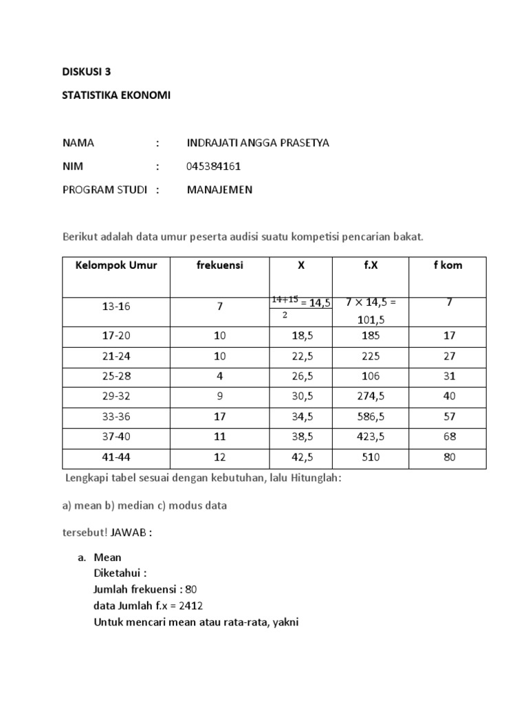 Diskusi 3 Stat Eko Indra | PDF