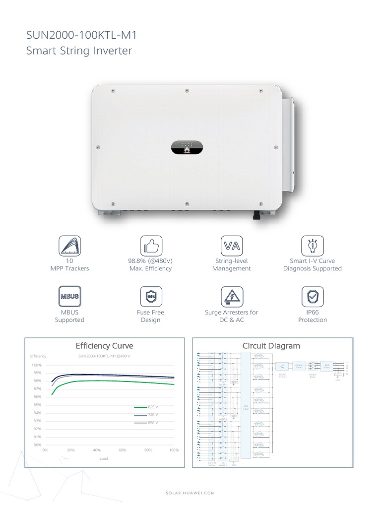 SUN2000-100KTL-M1 Datasheet | Download Free PDF | Alternating Current | Electrical Components