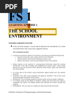 The School Environment: Field Study 1 | PDF | Classroom | Learning