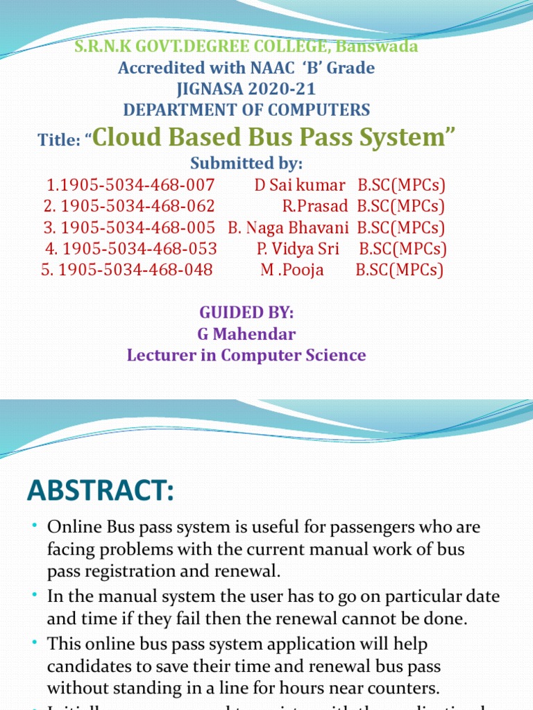 Cloud Based Bus Pass System | PDF | User (Computing) | Microsoft Windows