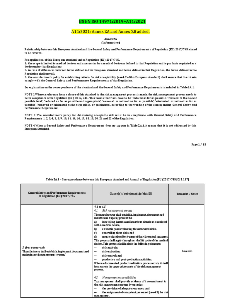 ISO 14971:2019+A11:2021 Overview | PDF | Risk Management | Risk