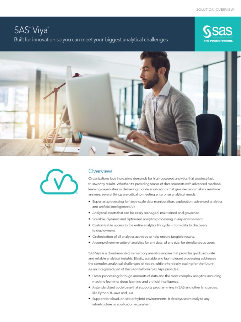 Sas Viya Overview Pdf Sas Software Analytics 