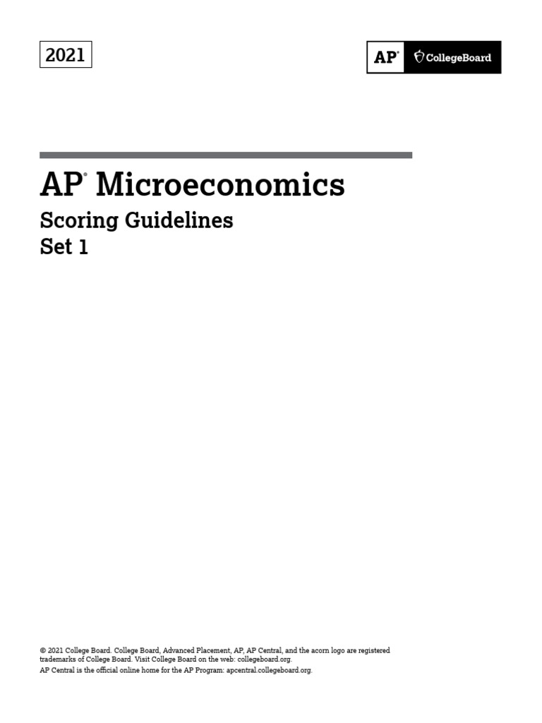Ap21 SG Microeconomics Set 1 | PDF | Teaching Methods & Materials