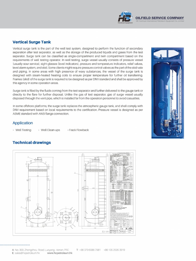 Vertical Surge Tank | PDF