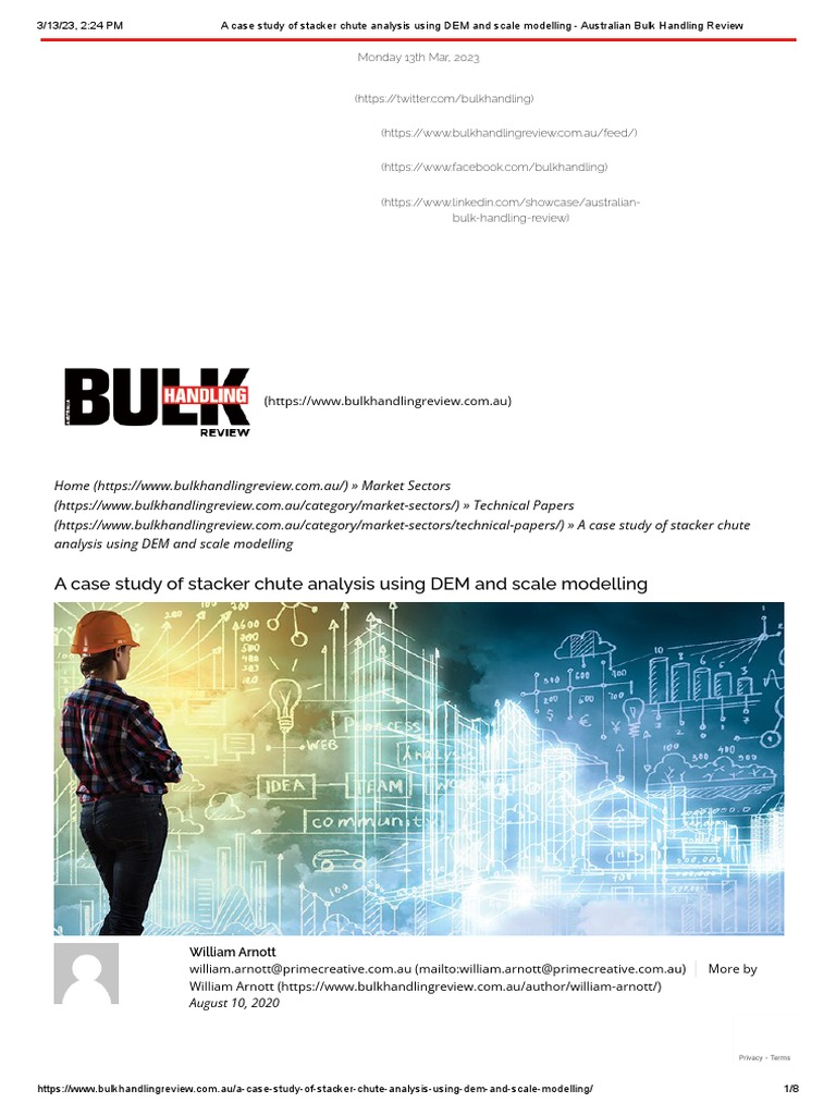 A Case Study of Stacker Chute Analysis Using DEM and Scale Modelling ...