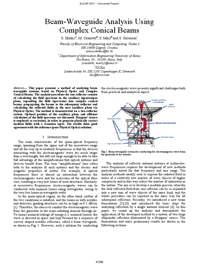 Beam Waveguide Analysis | PDF | Optics | Antenna (Radio)